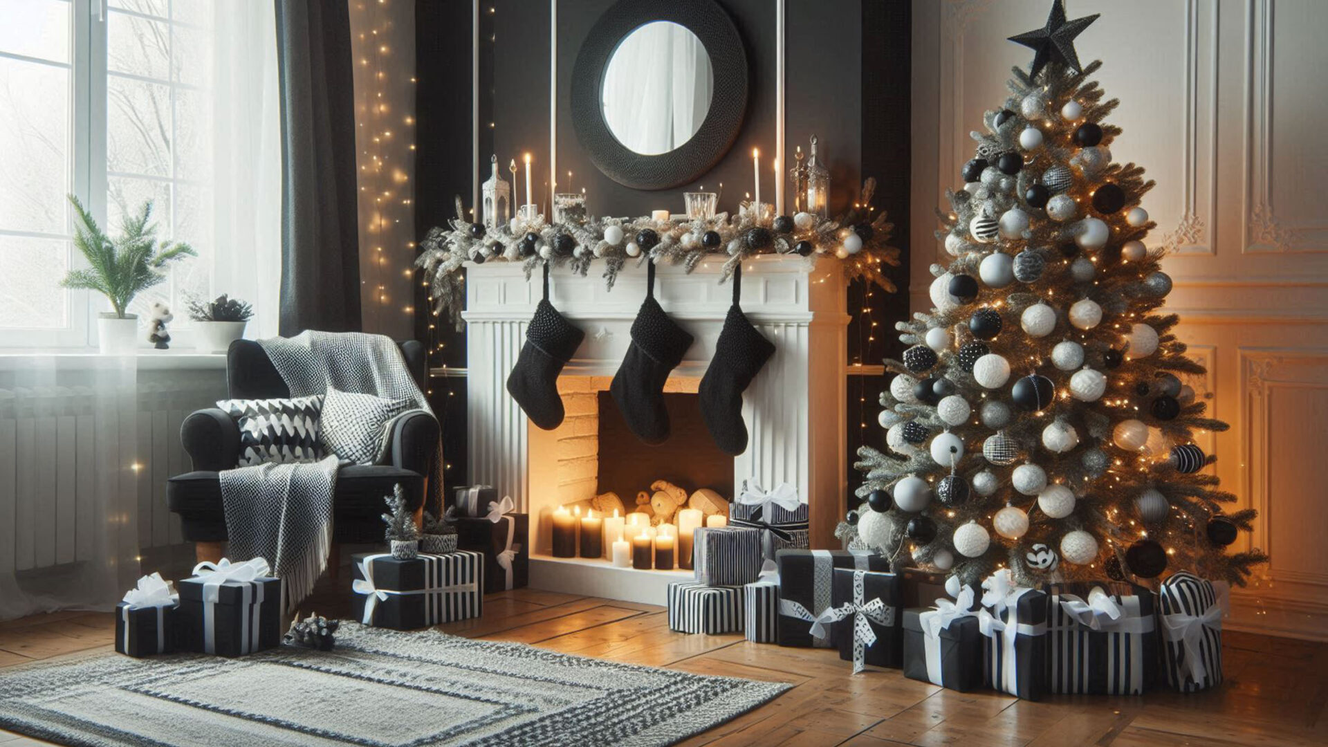 20 Ways to Style Black and White Christmas Decor - Various Loft