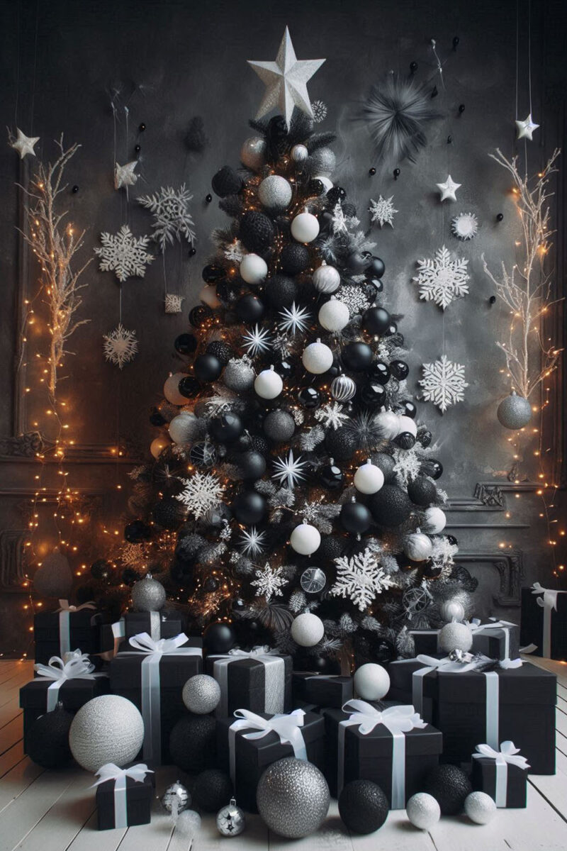 20 Ways to Style Black and White Christmas Decor - Various Loft