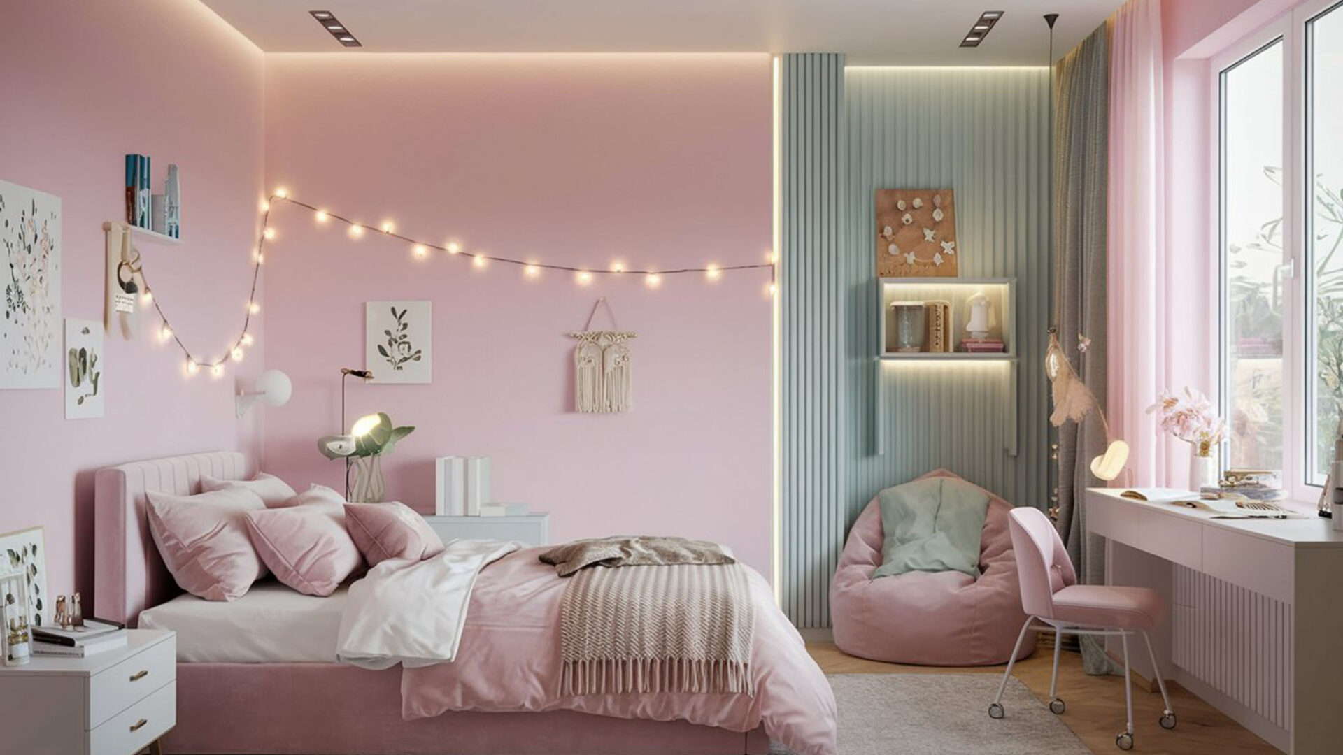 Modern Teen Girl Bedroom Ideas With Pastel Magic - Various Loft